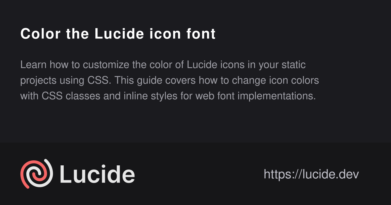 Color the Lucide icon font – Lucide