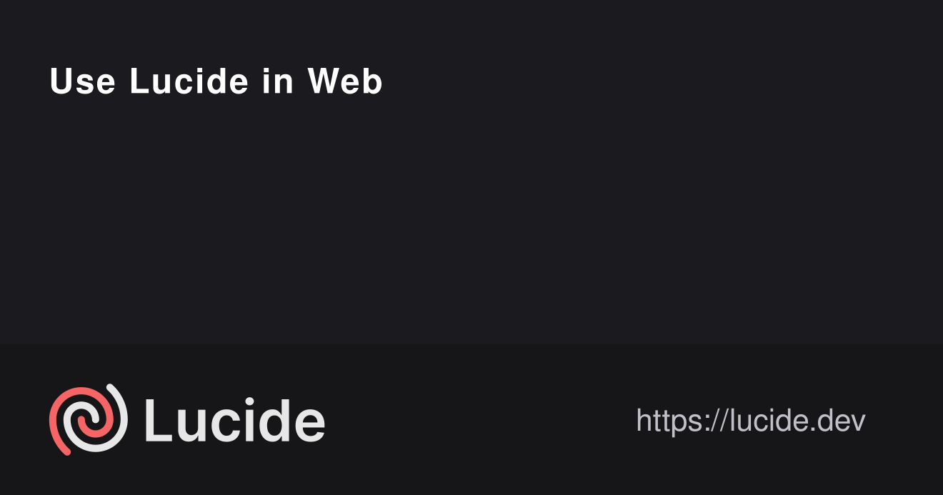 Use Lucide in Web – Lucide