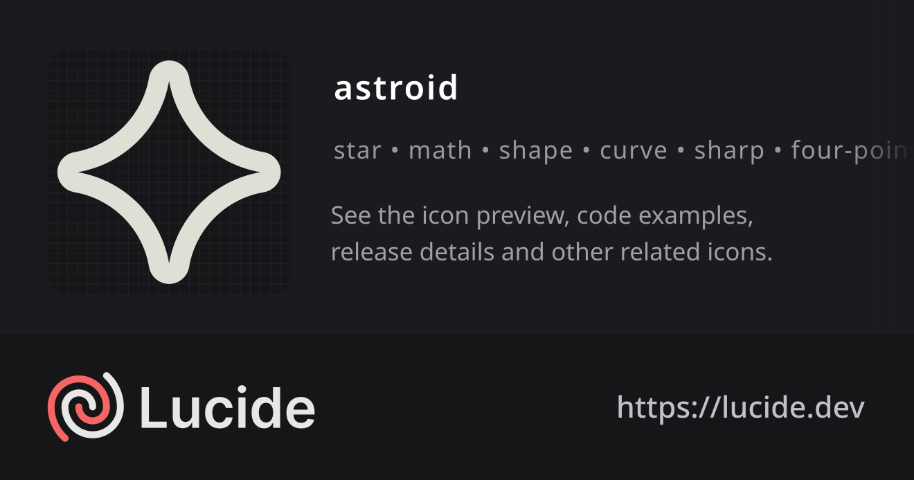 astroid icon details – Lucide