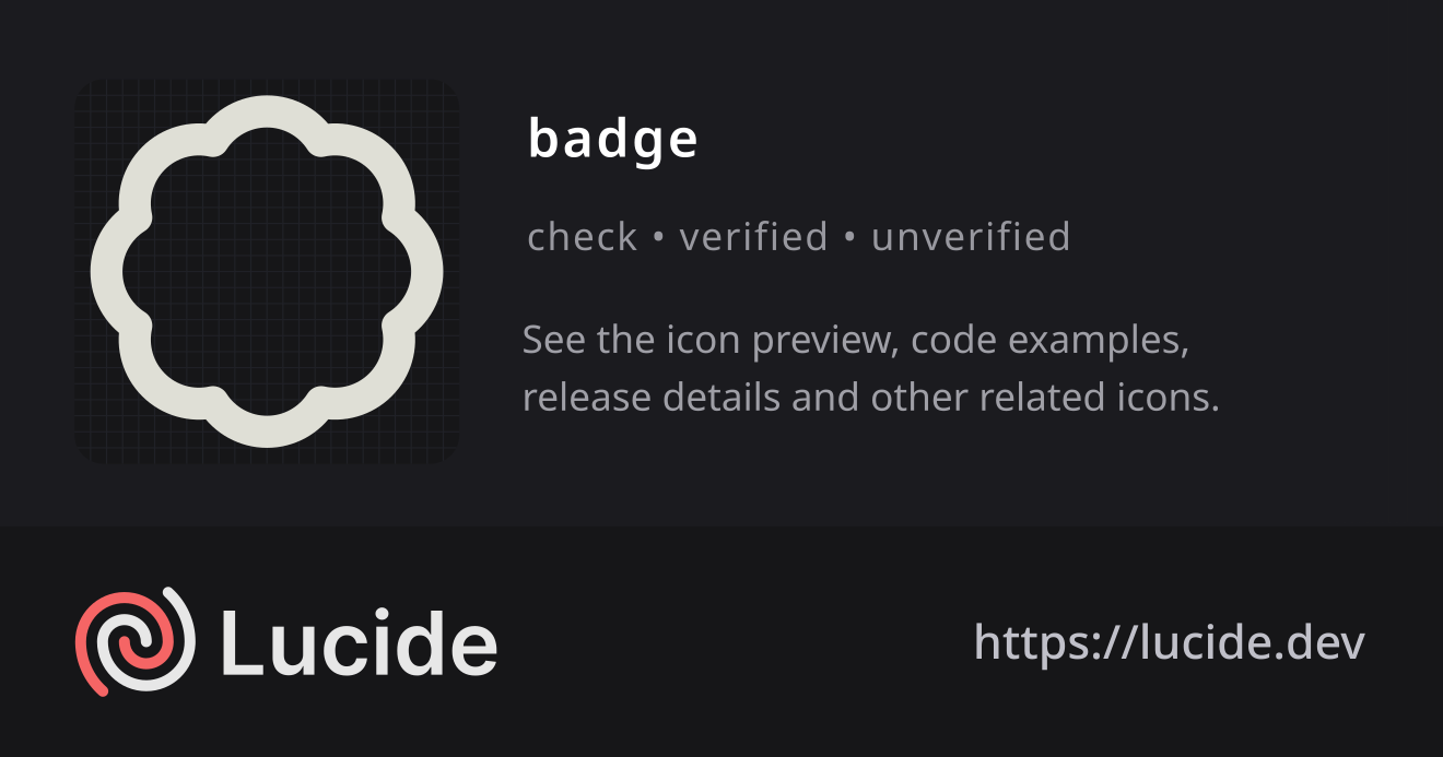 badge icon details – Lucide