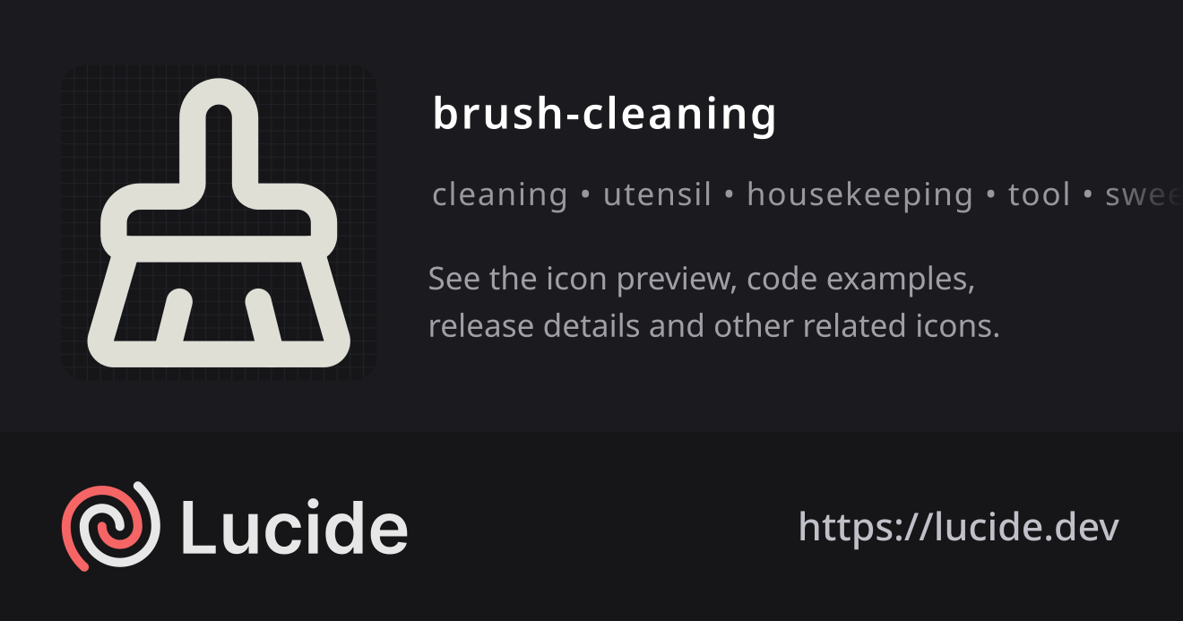 brush-cleaning icon details – Lucide