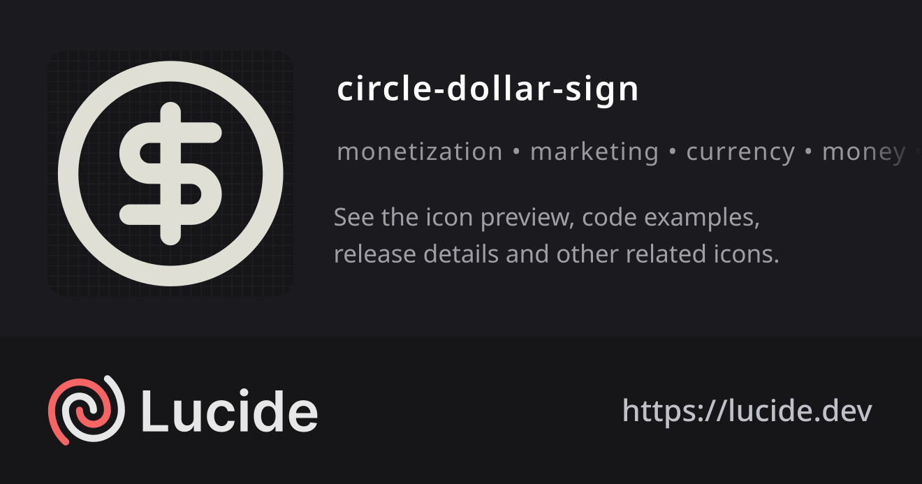 circle-dollar-sign icon details – Lucide