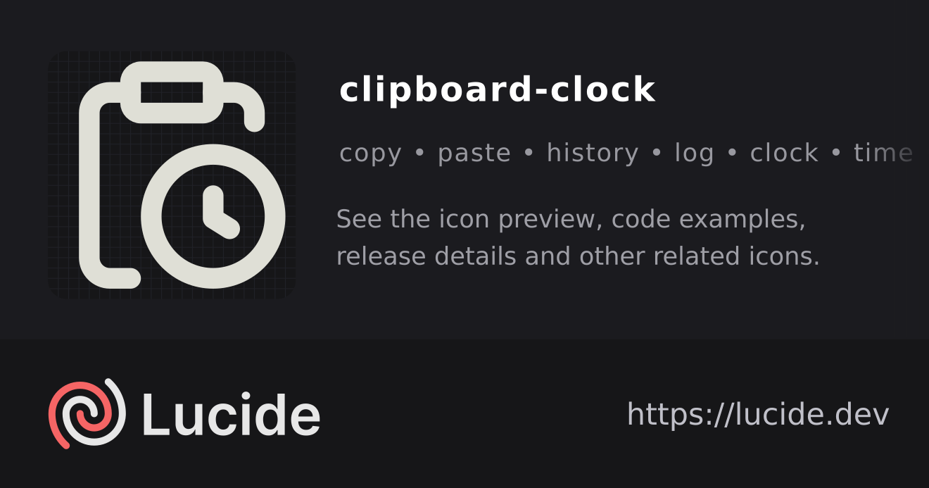 clipboard-clock icon details – Lucide