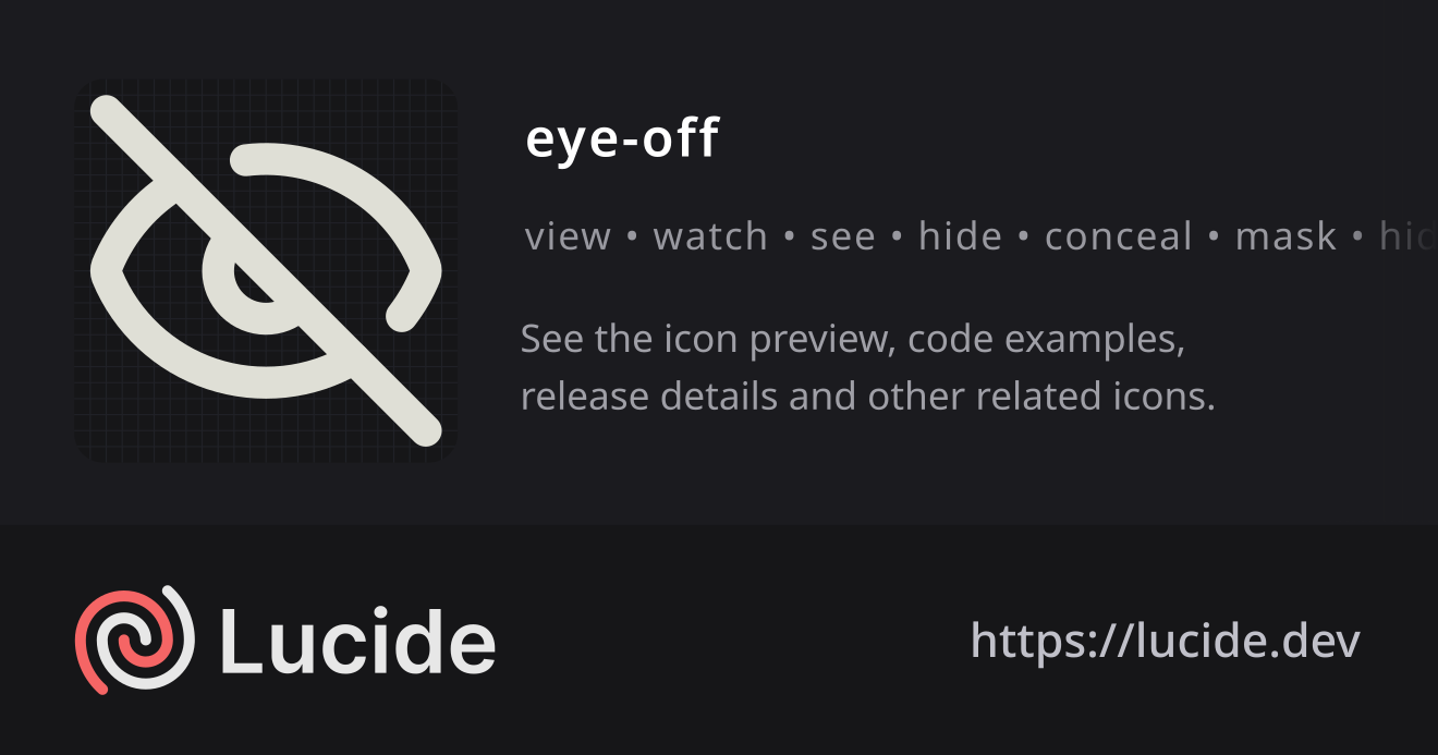 eye-off icon details – Lucide