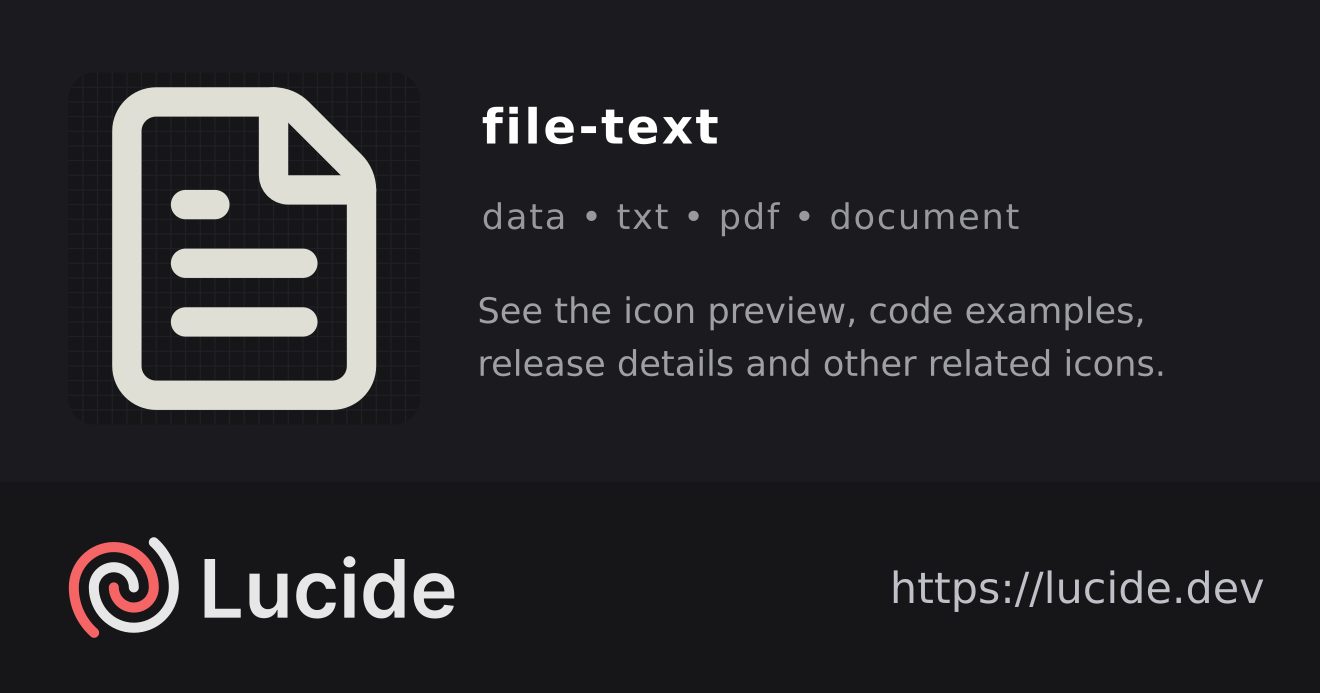 file-text icon details – Lucide