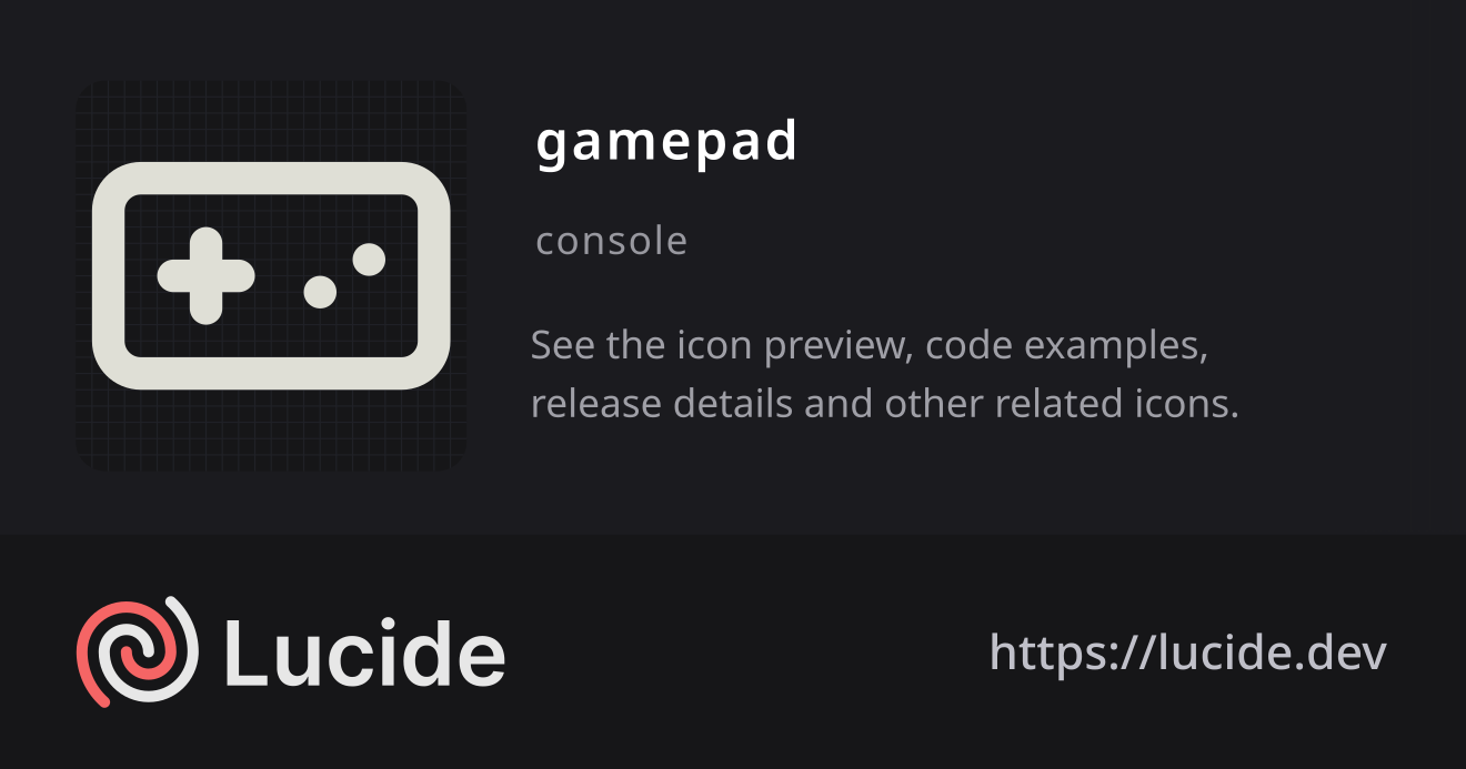 gamepad icon details – Lucide