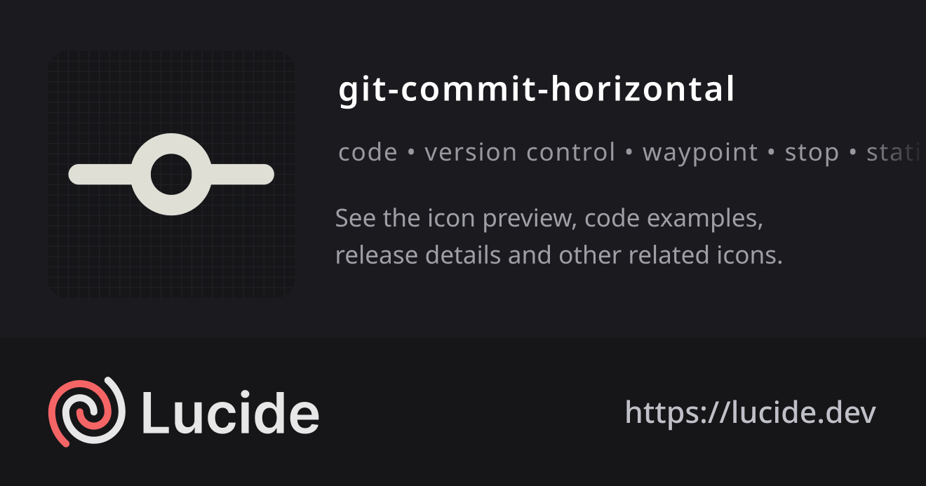 git-commit-horizontal icon details – Lucide