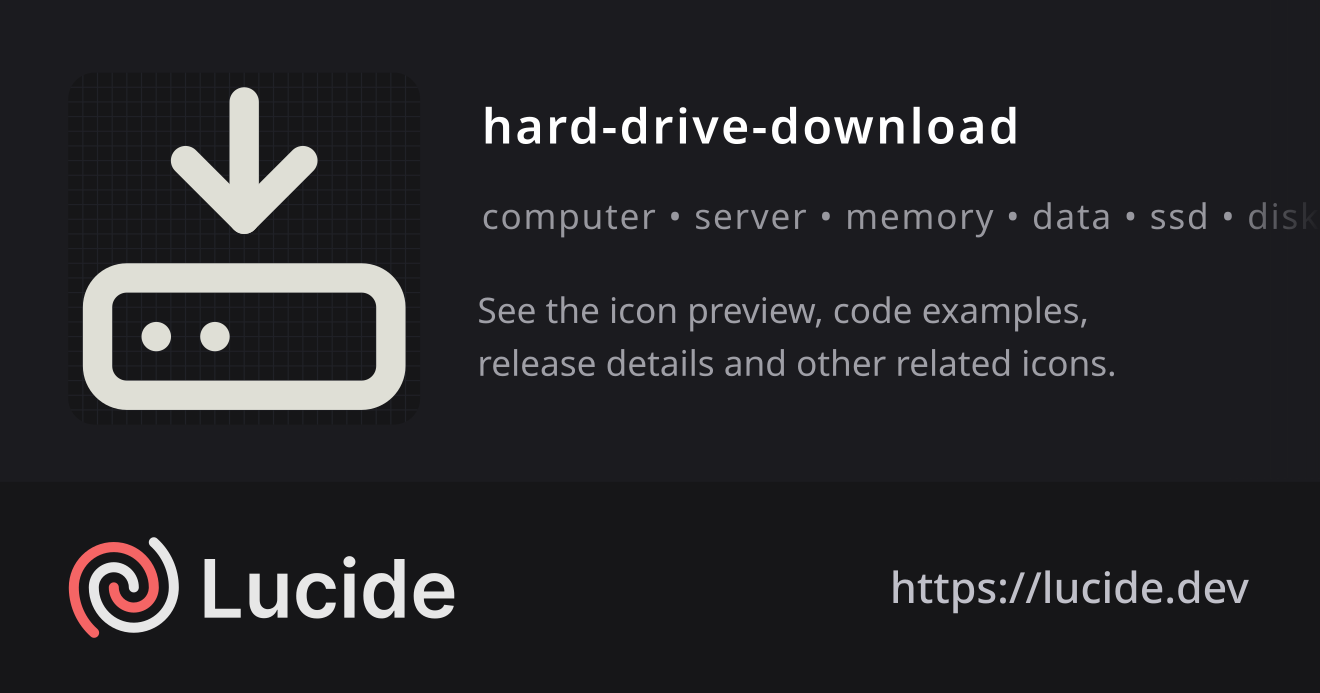 hard-drive-download icon details – Lucide