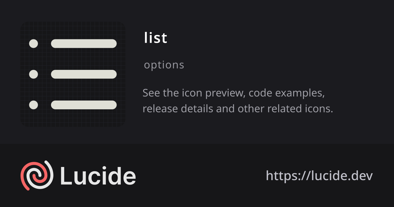 list icon details – Lucide
