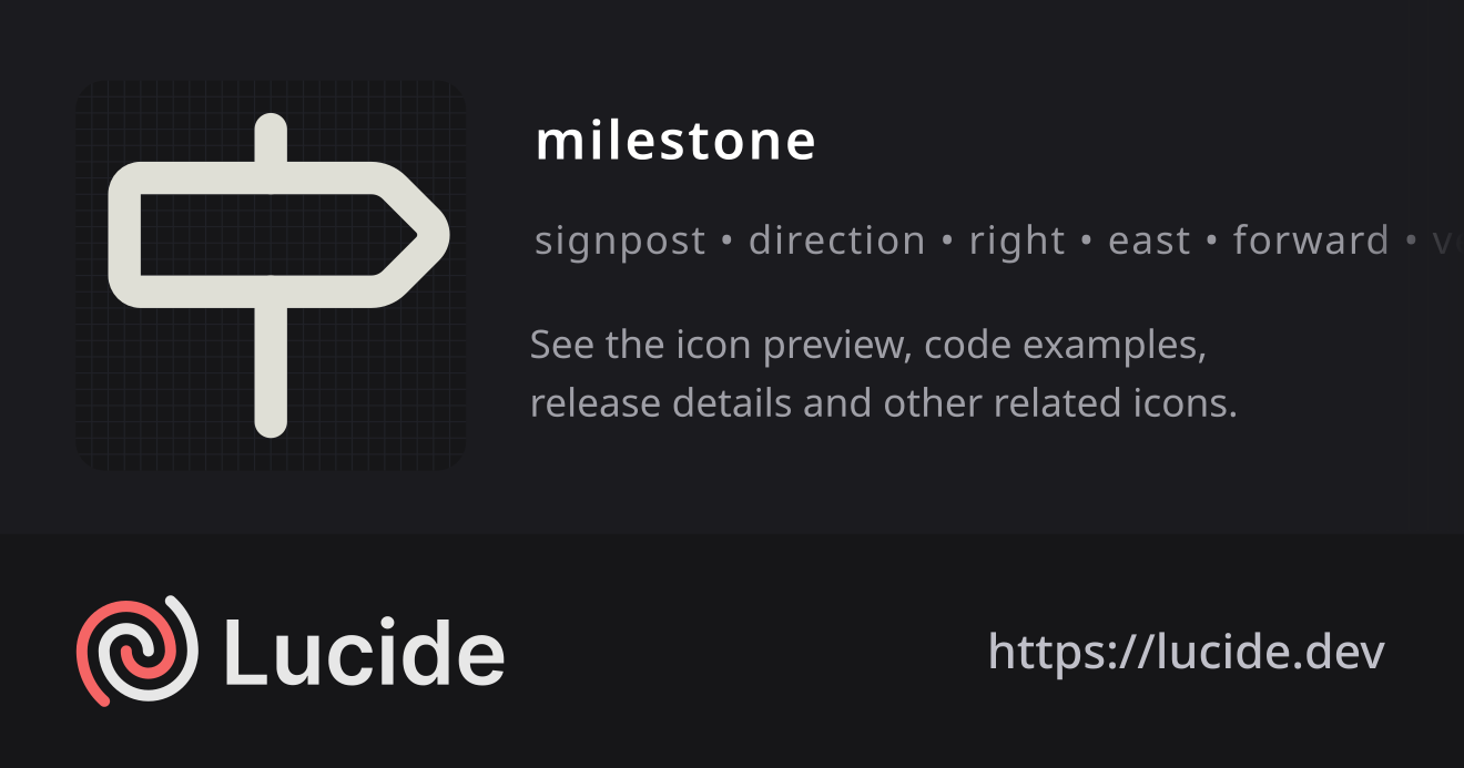 milestone icon details – Lucide