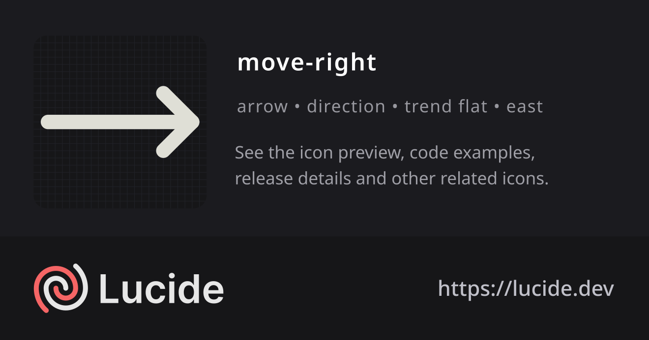 move-right icon details – Lucide