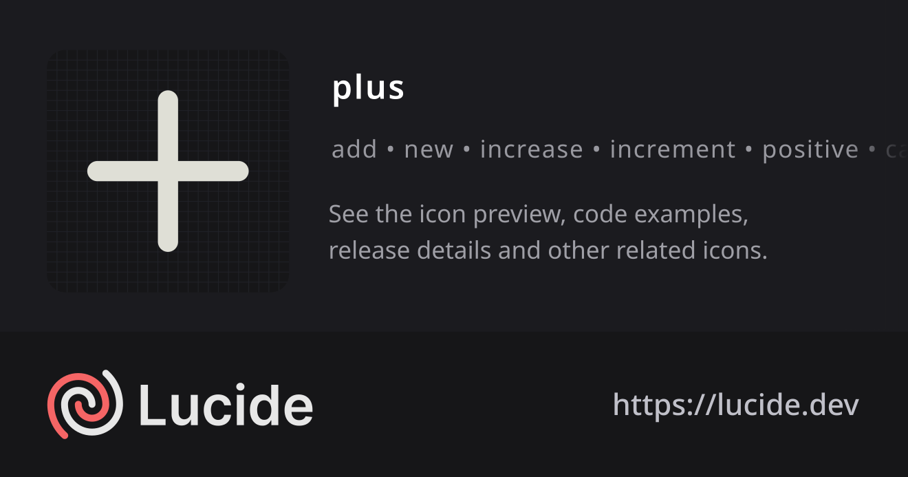 plus icon details – Lucide