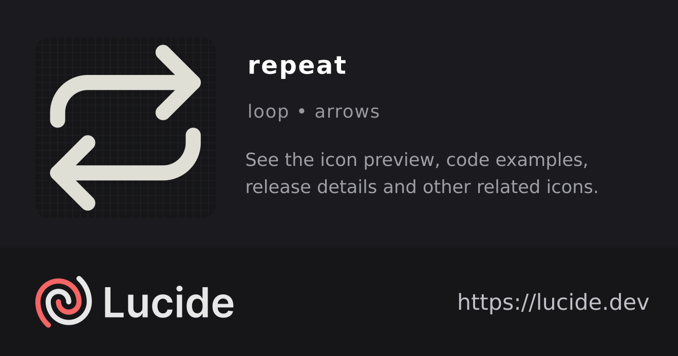 repeat icon details – Lucide