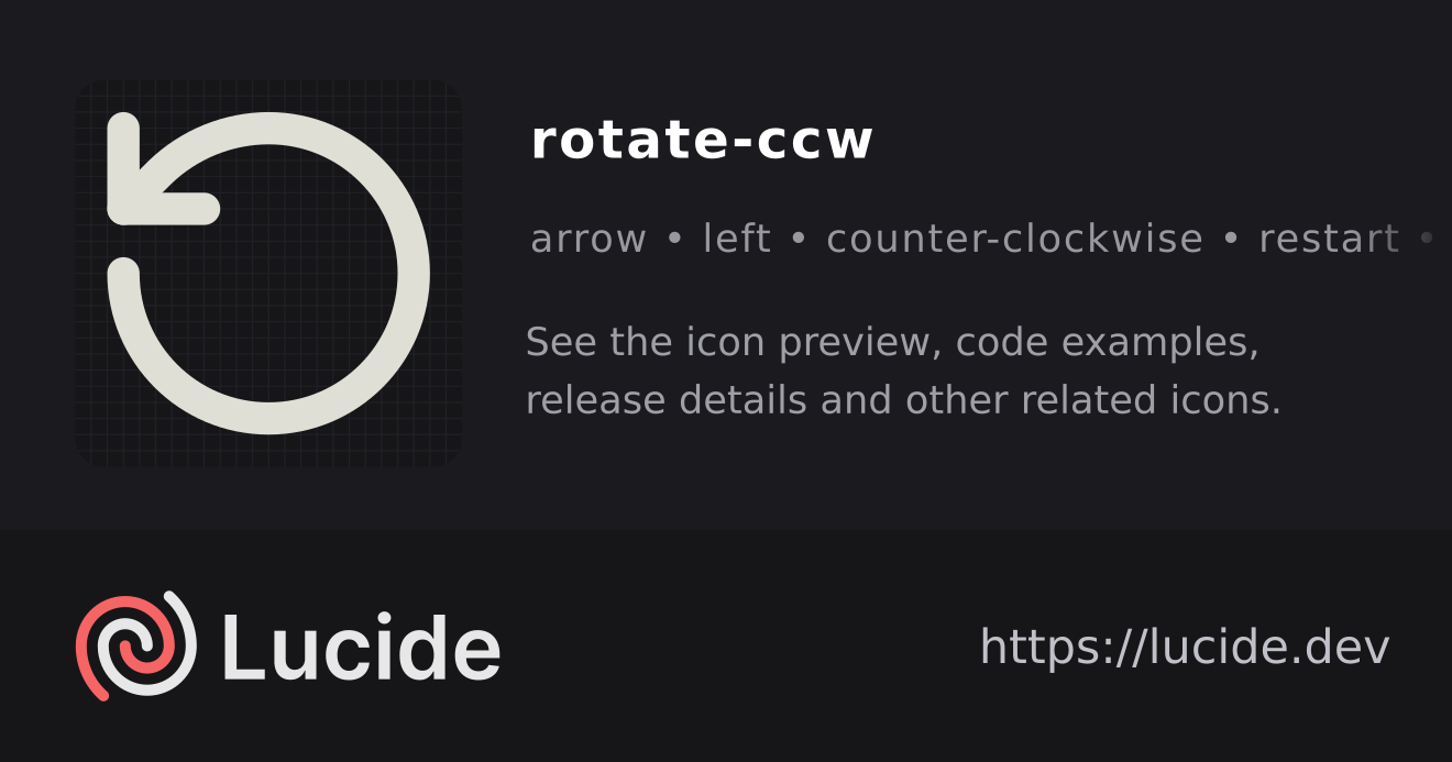 rotate-ccw icon details – Lucide