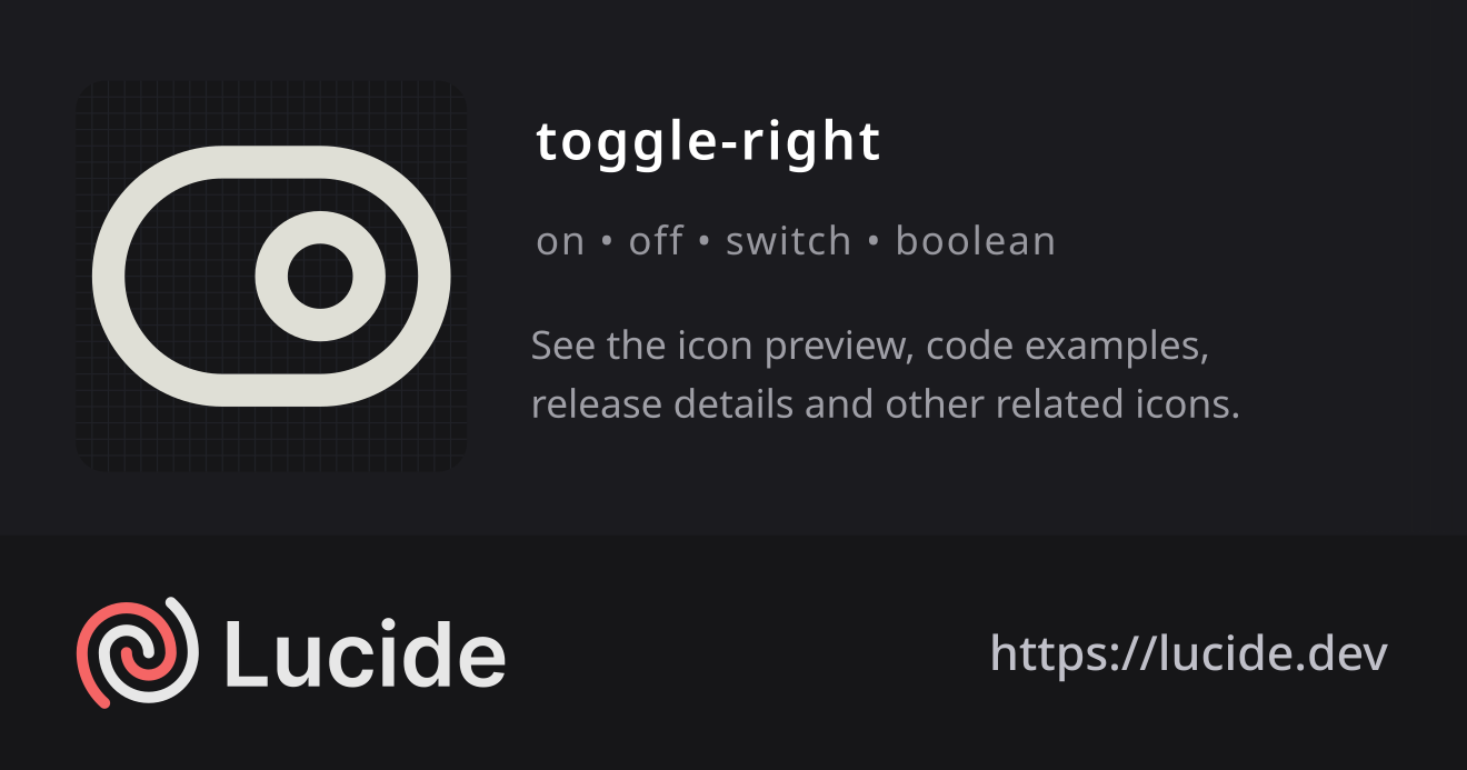 toggle-right icon details – Lucide