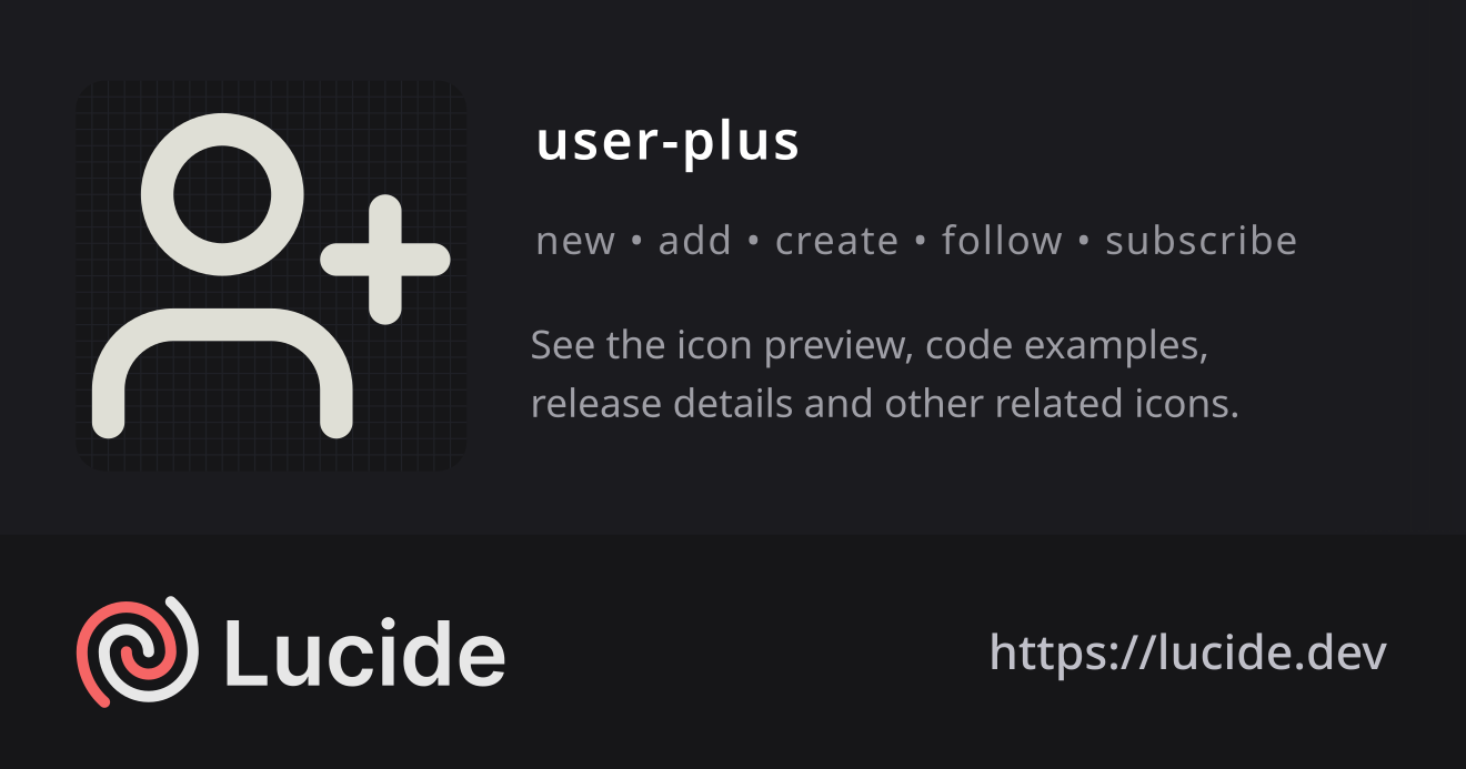 user-plus icon details – Lucide
