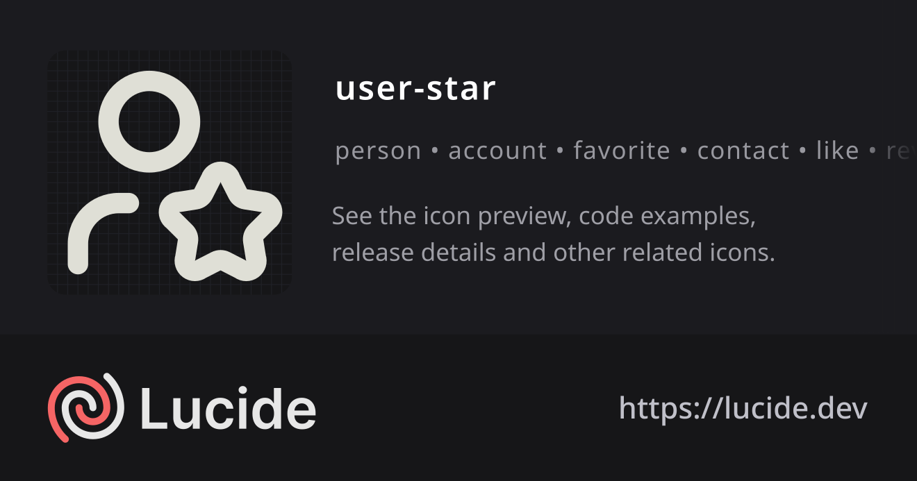 user-star icon details – Lucide