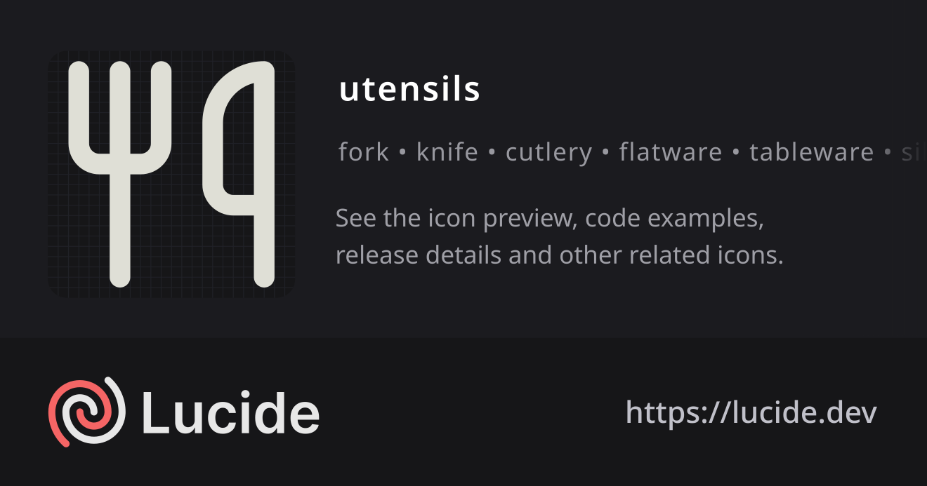 utensils icon details – Lucide