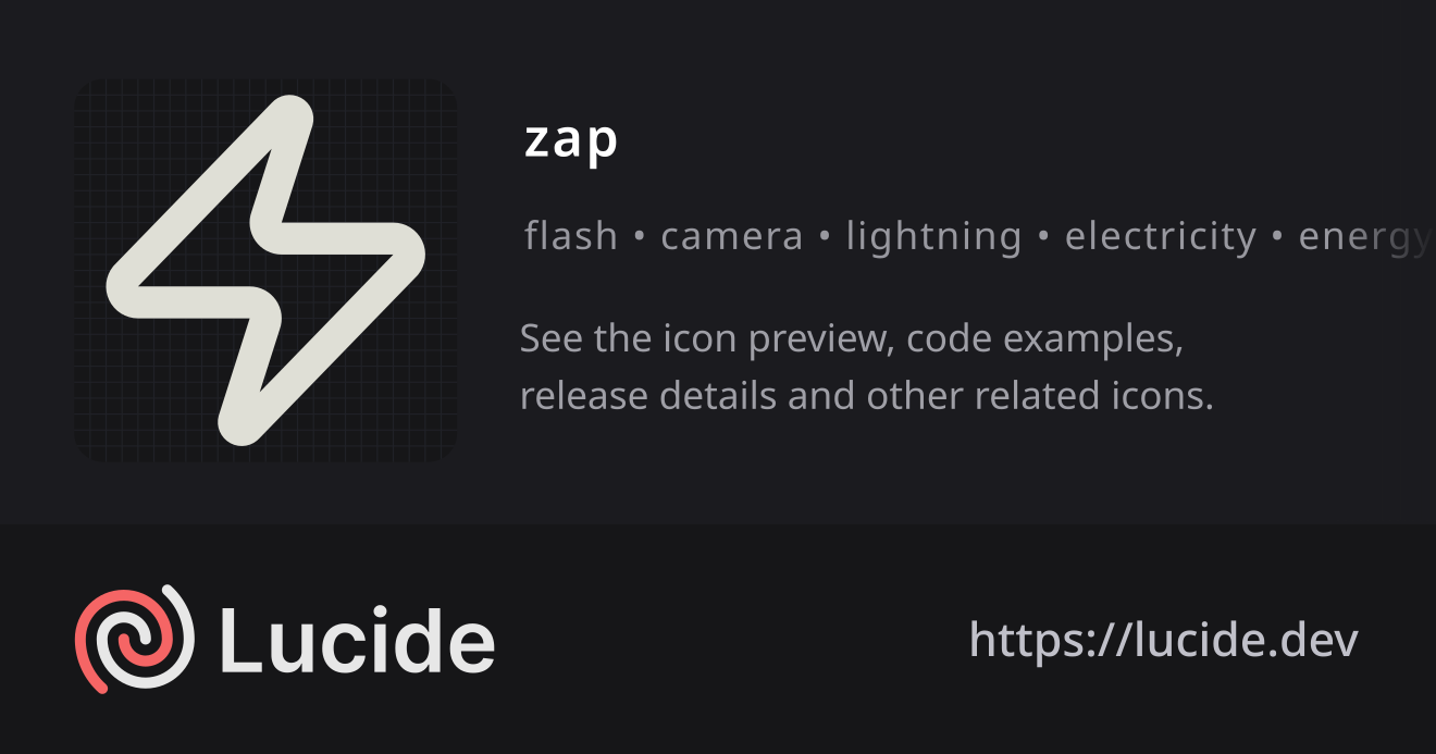 zap icon details – Lucide